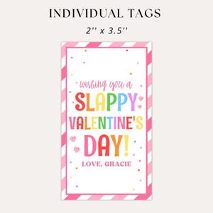 Editable Slap Bracelet Valentine's Day Gift Tag, Slappy Valentine's Day ...