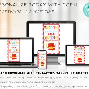 Editable Chip Bag Valentine's Day Gift Tag, You Are All That and a Bag ...