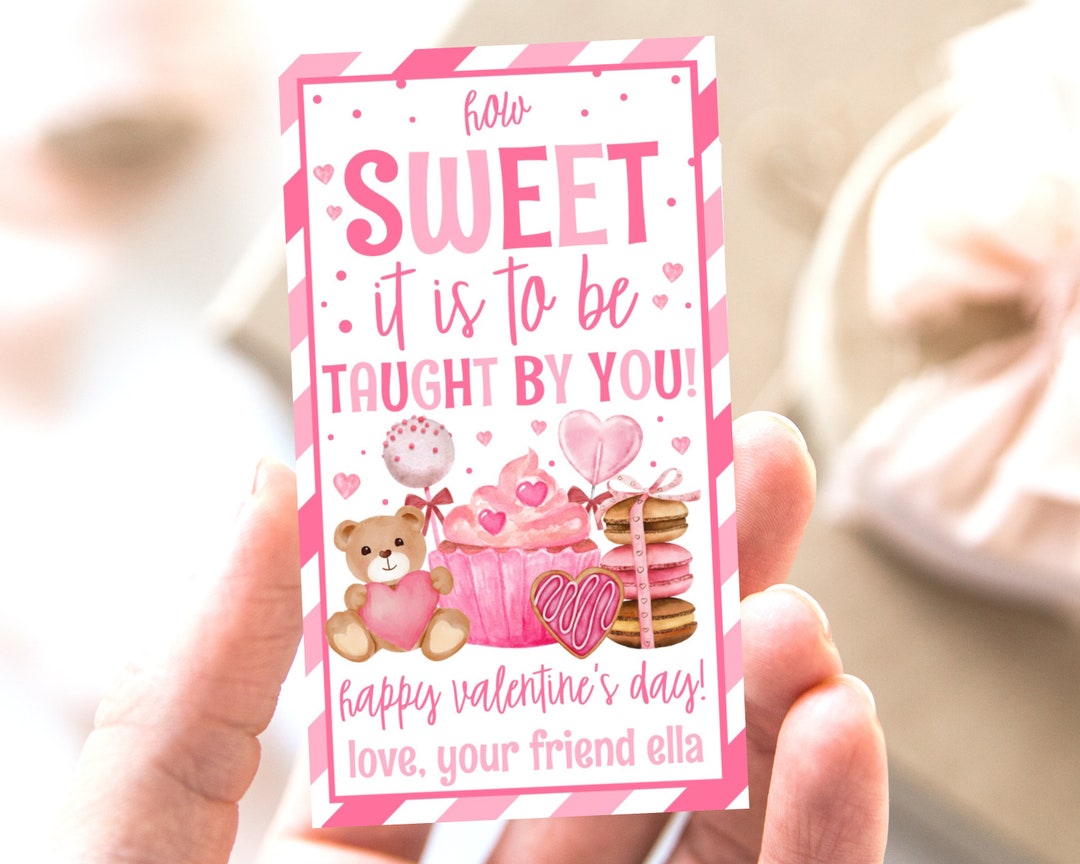 Editable Teachers Valentine's Day Appreciation Gift Tag, Teacher Candy ...