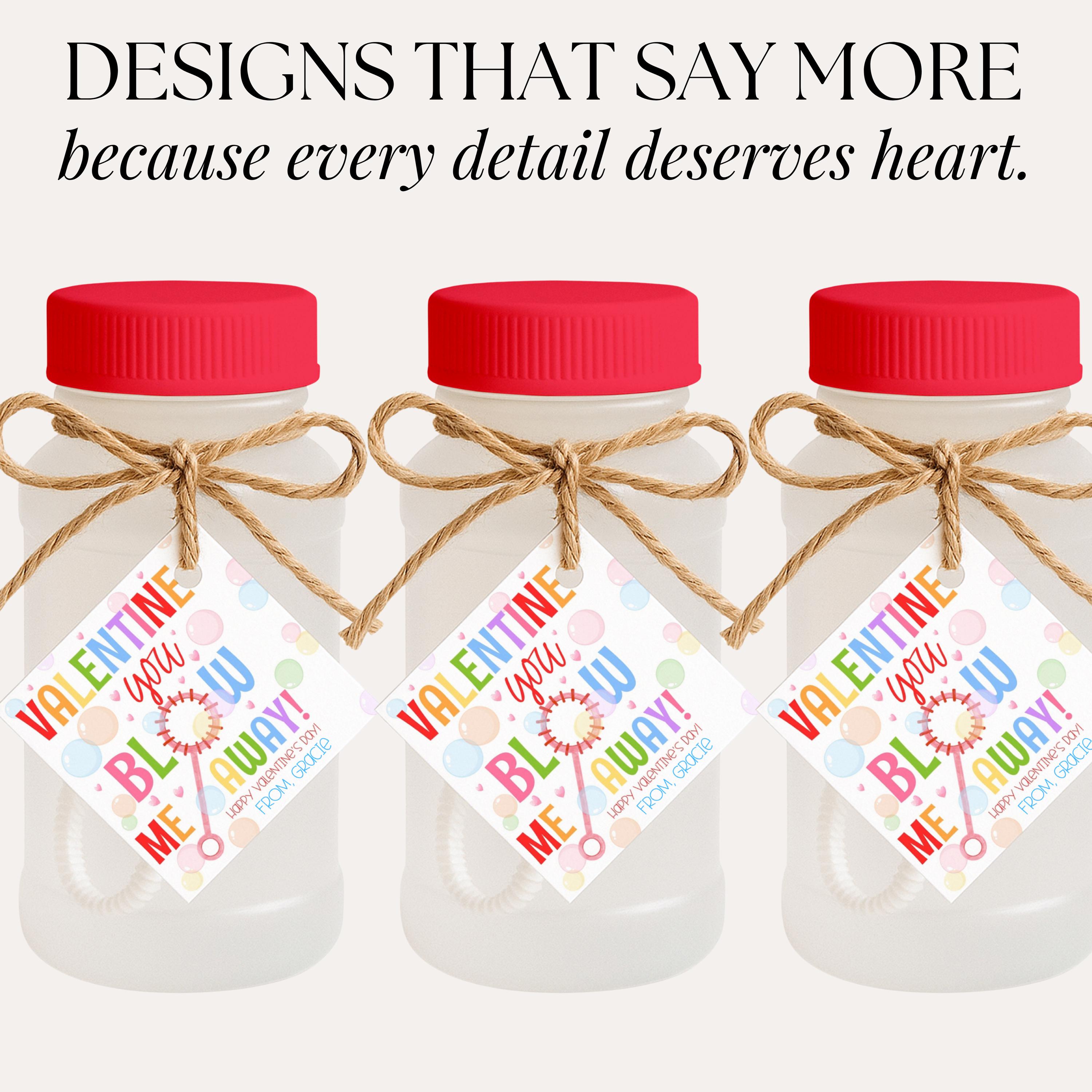 Editable Bubble Valentine Gift Tag Printable for Kids School Classroom ...