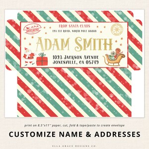 Editable Santa Envelope Template, Letter From Santa Envelope Template ...