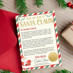 EDITABLE, Letter From Santa, Printable, Santa Letter, North Pole Santa ...