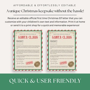 Editable First Time Elf Arrival Letter First Time Elf Visiting Letter ...