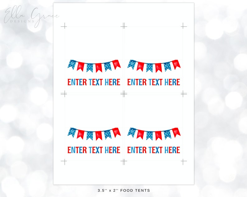 Editable 4th of July Birthday Party Tent Cards 4th of July - Etsy