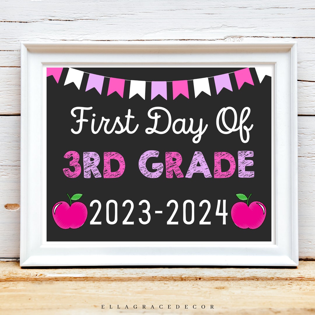 First Day of Third Grade Sign First Day of School Sign Third - Etsy