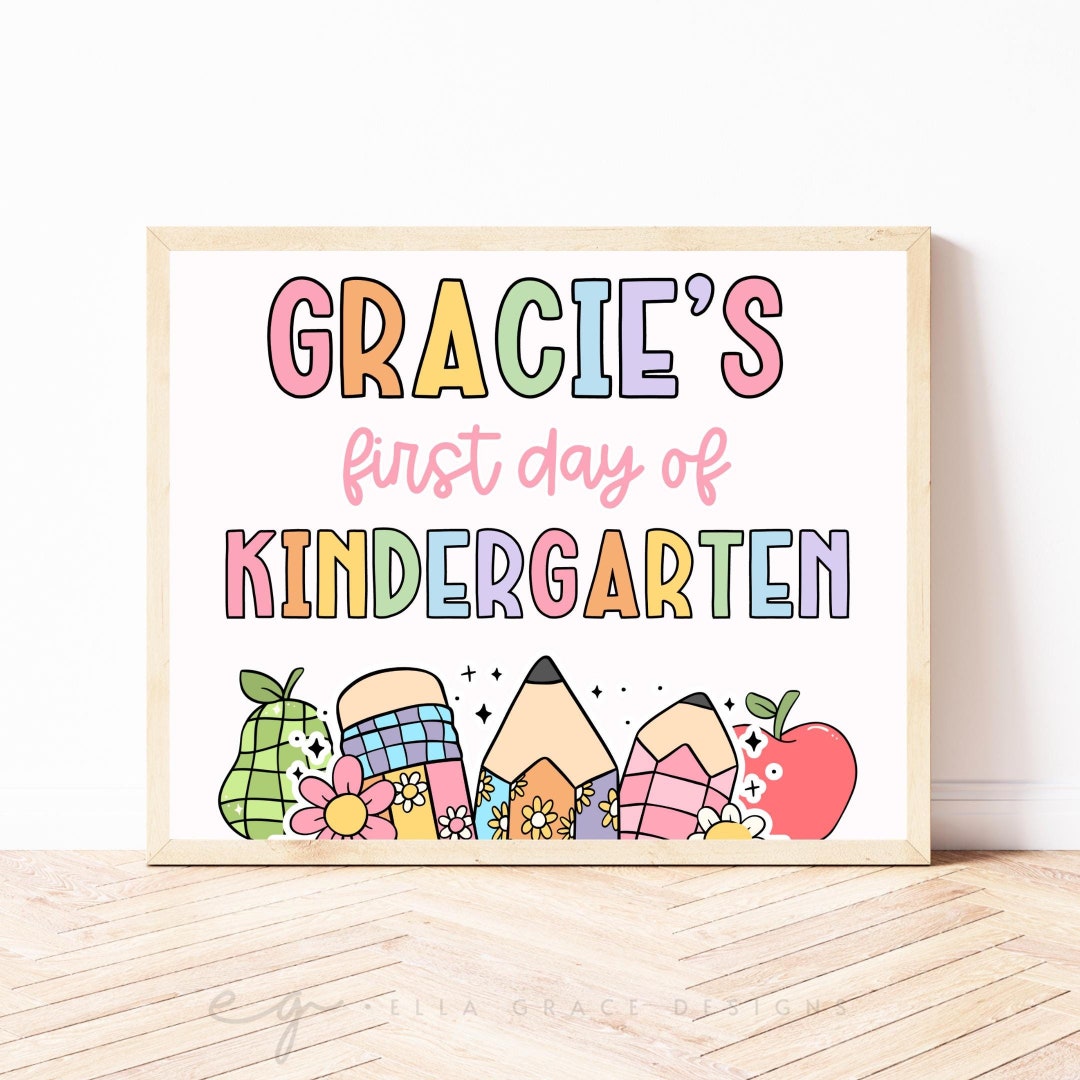 Editable First Day of Kindergarten Sign, Printable First Day of ...