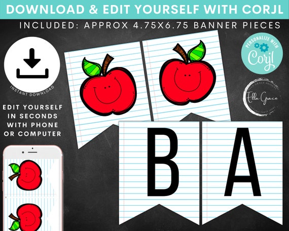 Editable Printable Back to School Banner First Day of School - Etsy Canada