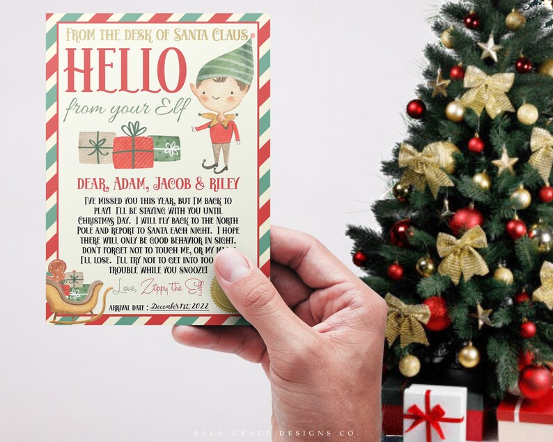Editable Elf Arrival Letter Return Letter Christmas Elf - Etsy