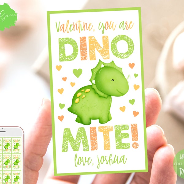 Dinosaur Valentine - Etsy