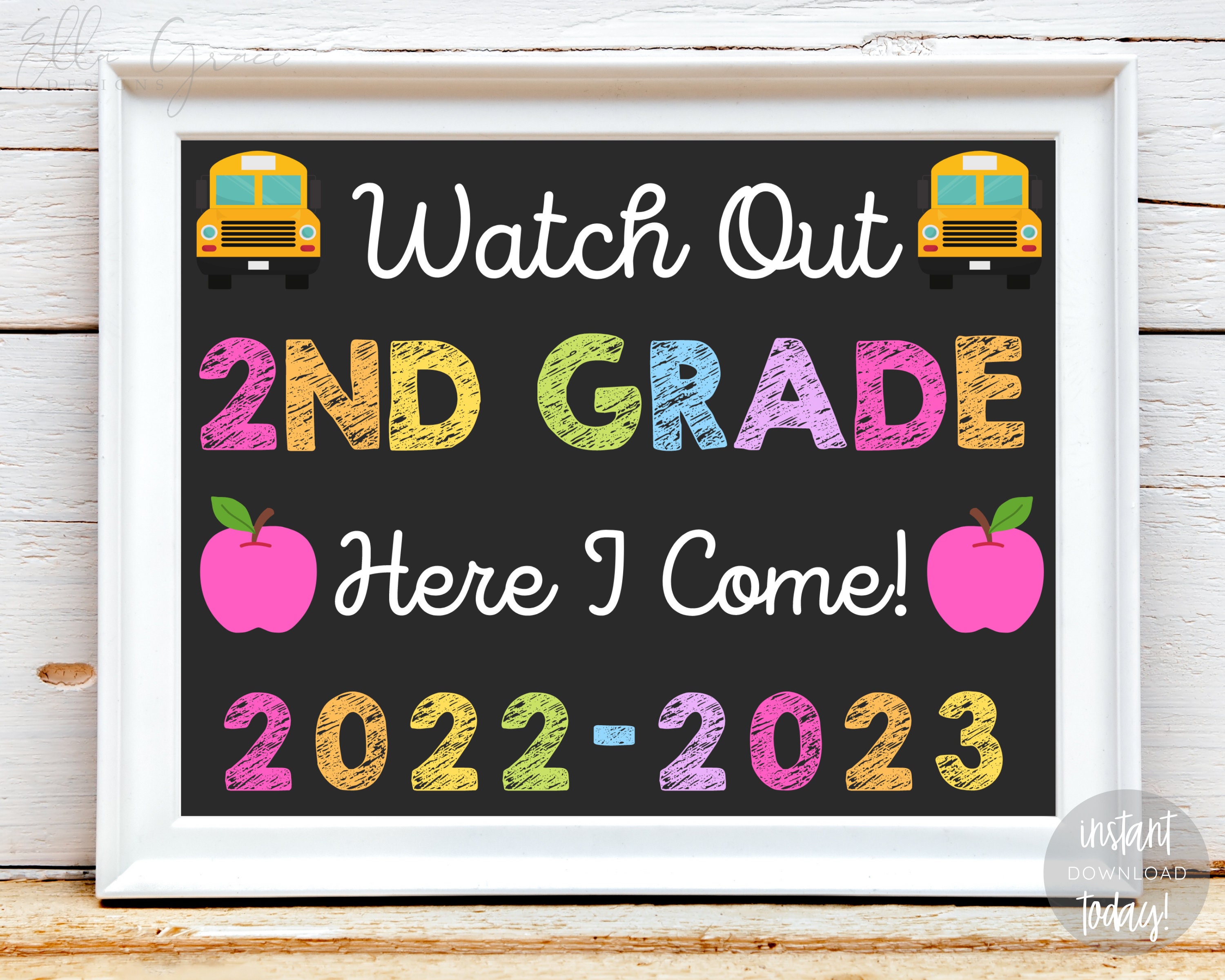 First Day of Second Grade Sign First Day of School Sign | Etsy