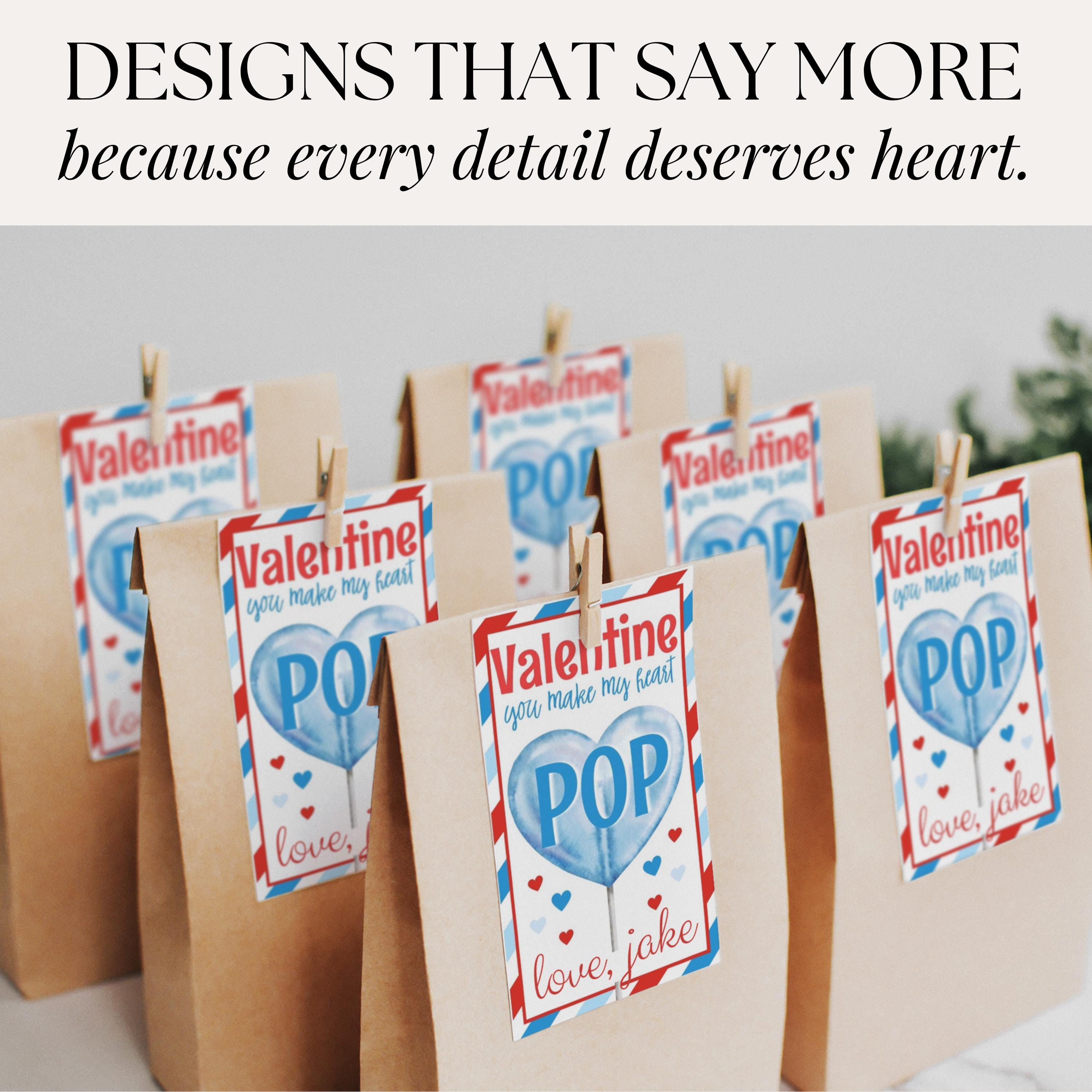 Editable You Make My Heart Pop Valentine's Day Gift Tag, Valentine ...