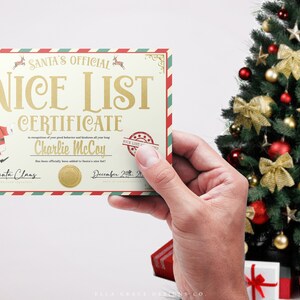 Editable Letter From Santa, Official Nice List Certificate From Santa ...
