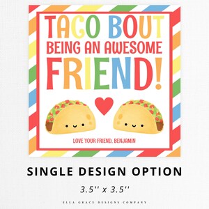 Taco Valentines Day Card, Taco Valentines Tags, Taco Valentines Kids ...