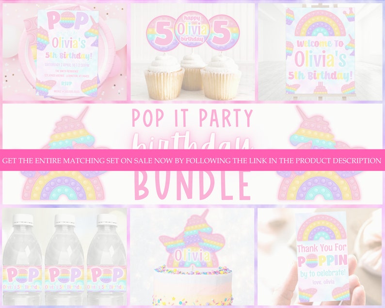 Editable Pop It Fidget Toy Party Cupcakes Toppers Printable - Etsy