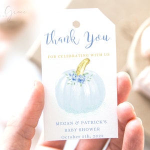 Editable Little Pumpkin Favor Tag, Thank You Tag, Birthday Baby Shower ...
