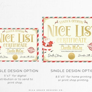 Editable Letter From Santa, Official Nice List Certificate From Santa ...