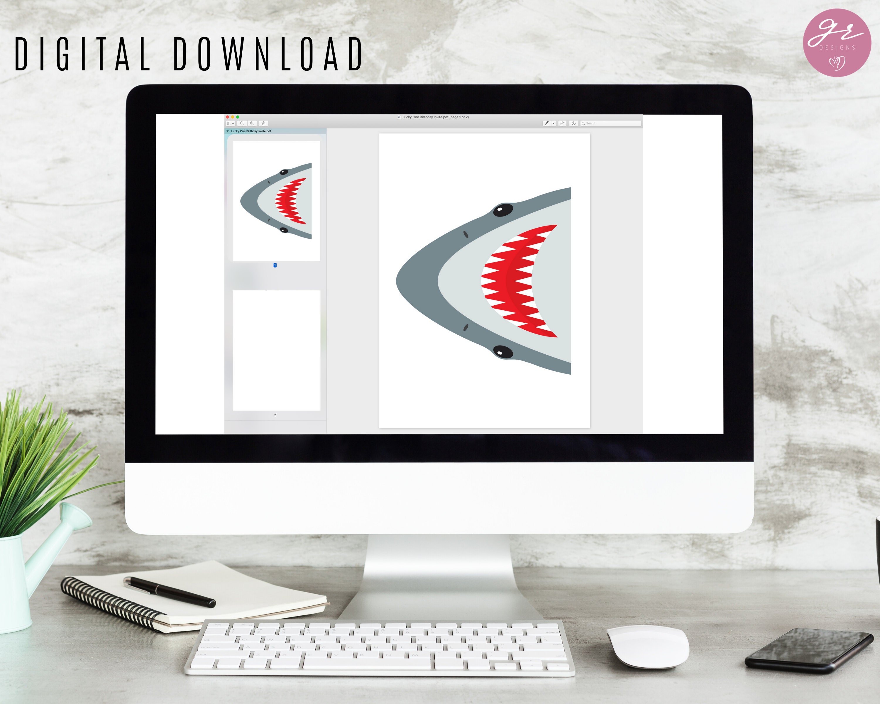 Printable Shark Cake Topper Shark Centerpiece Shark Birthday | Etsy