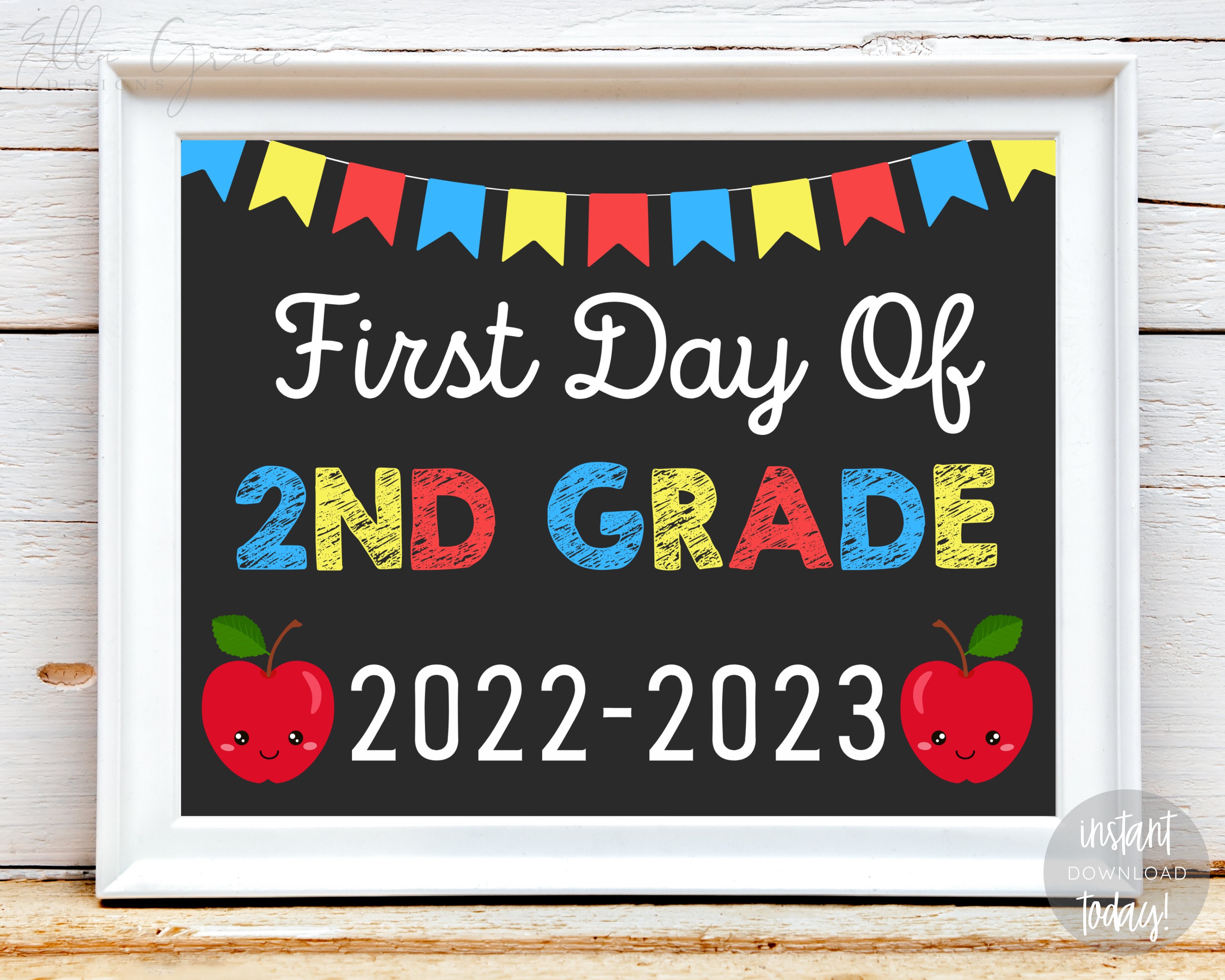First Day of Second Grade Sign First Day of School Sign - Etsy