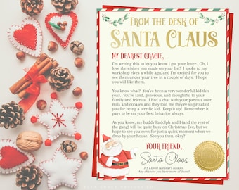EDITABLE Official Letter From Santa Claus, North Pole Mail, Christmas ...