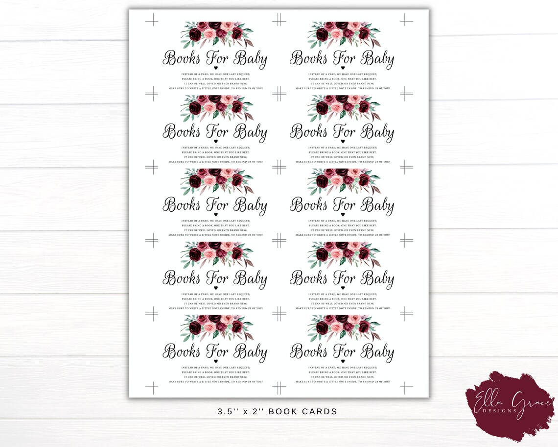 Editable Printable Baby Book Request Card Bring a Book | Etsy