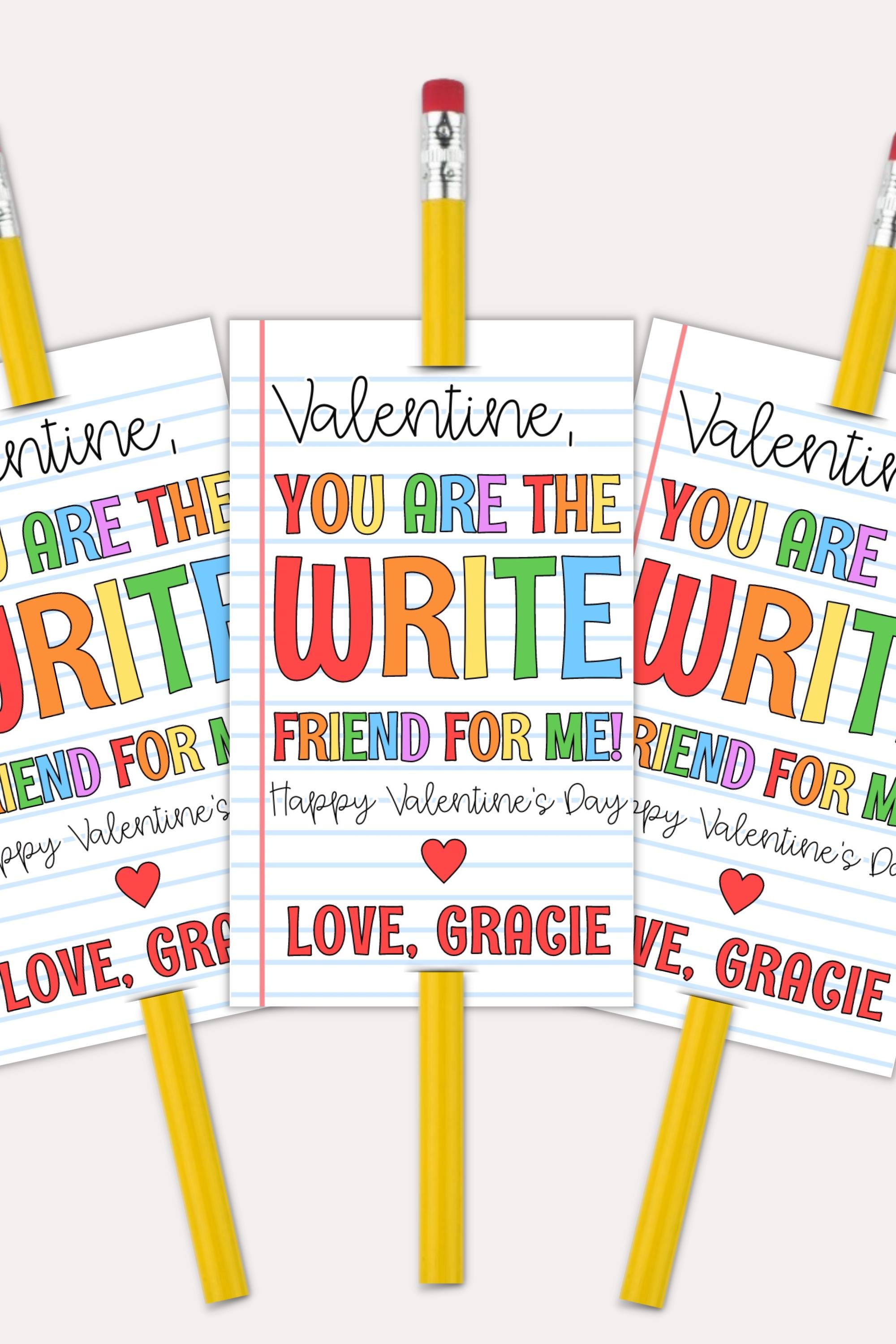 Write Valentine Printable, Write Valentines Tag, Kids Valentines Cards ...