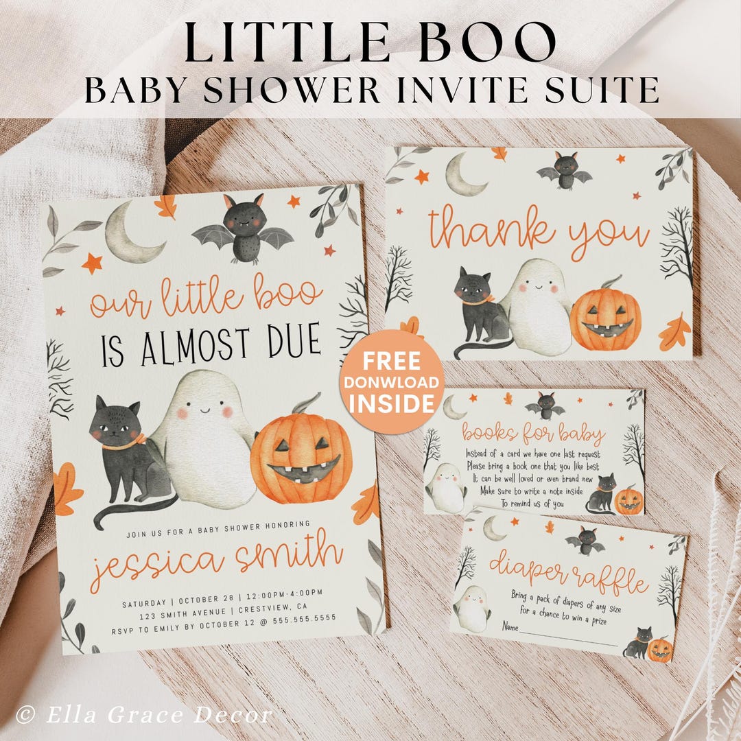 Halloween Baby Shower Invitation, Spooky Baby Shower Invite, Halloween ...
