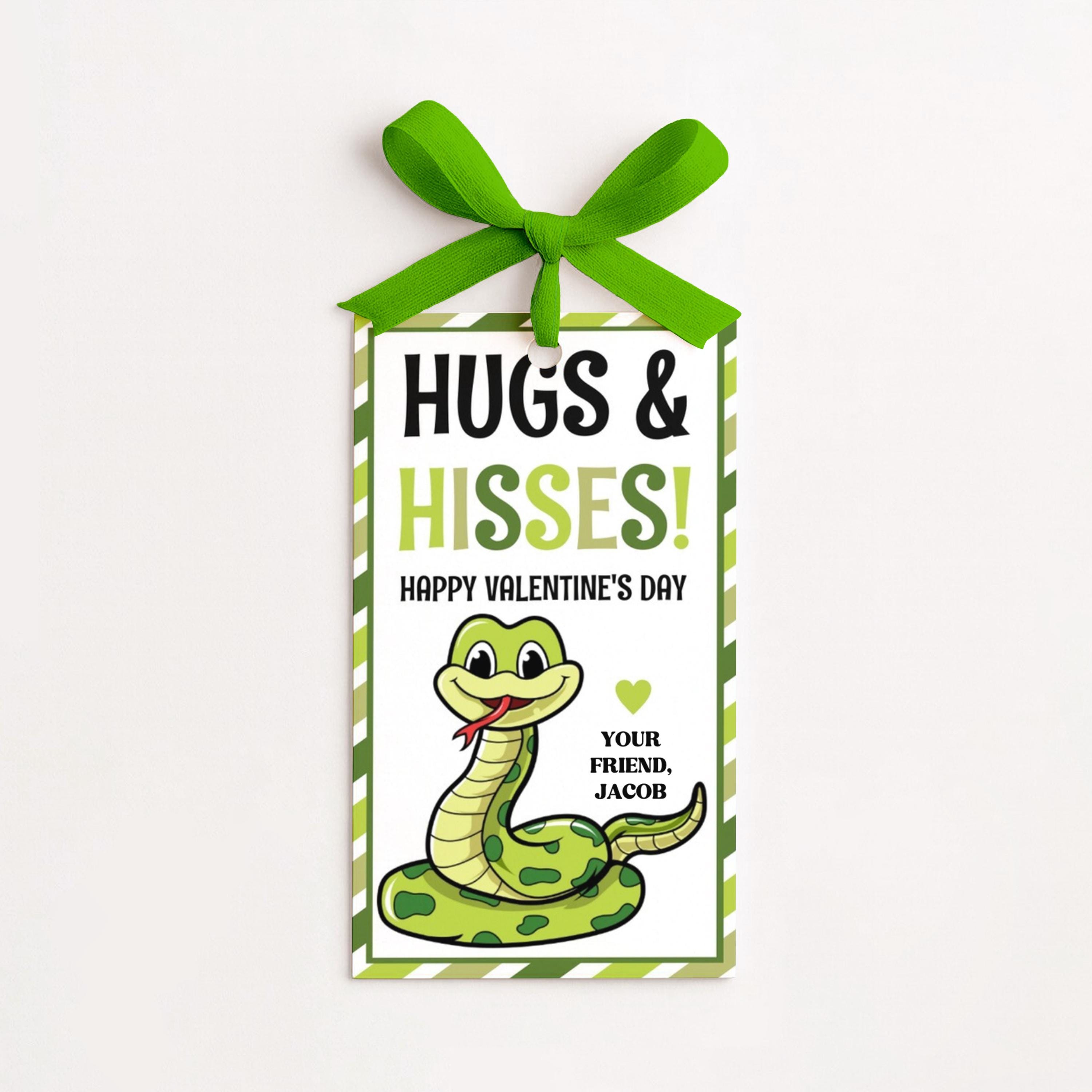 Snake Valentines Day Tag, Snake Valentines Day Cards, Snake Valentines ...