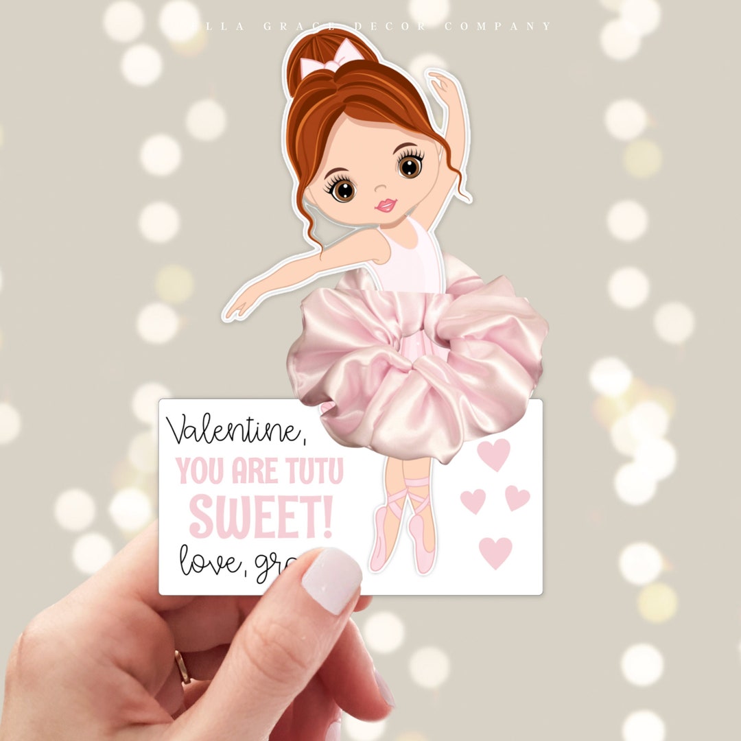 Ballerina Valentine Scrunchie, Ballerina Valentine Cards, Ballerina ...