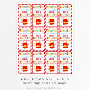 Editable Chip Bag Valentine's Day Gift Tag, You Are All That and a Bag ...