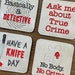 Detective Coaster Set of 4 Embroidery Designs DIGITAL DOWNLOAD 4x4 - Etsy