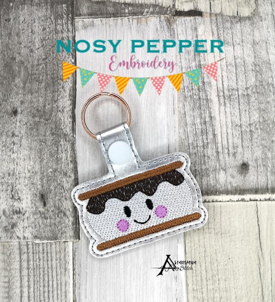 S'more Snap Tab Embroidery Design DIGITAL DOWNLOAD Machine Embroidery ...