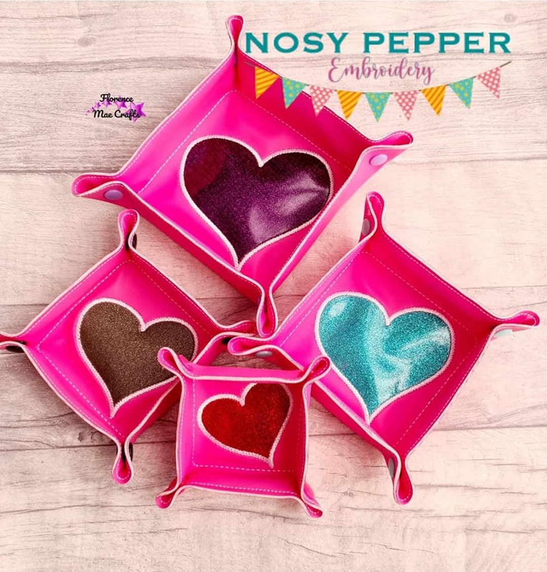 Heart Applique ITH Tray Set of 4 Sizes DIGITAL DOWNLOAD Machine ...