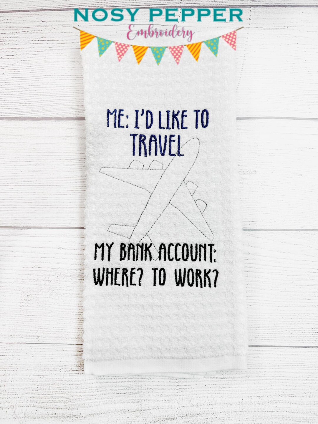 I'd Like to Travel Applique Machine Embroidery Design (4 Sizes Included ...