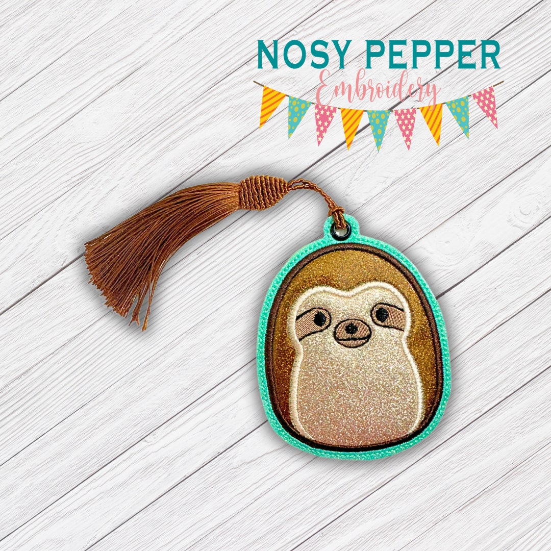Sloth Squishy Applique Bookmark Machine Embroidery File DIGITAL ...