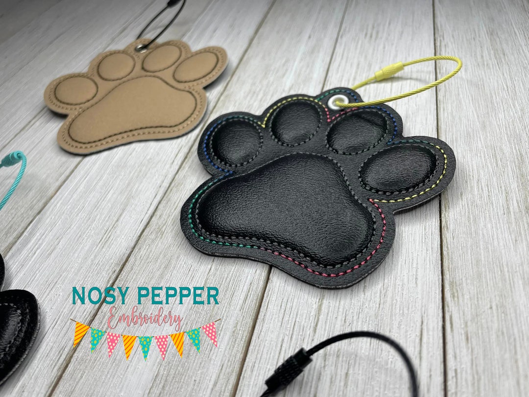 Paw Puff Bookmark/ornament/bag Tag Machine Embroidery Design DIGITAL ...