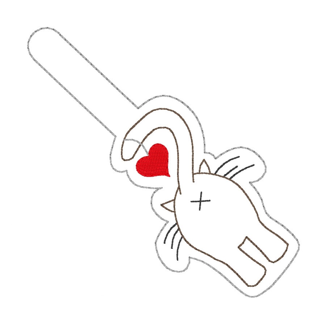 Cat Butt Heart Snap Tab Embroidery Design DIGITAL DOWNLOAD - Etsy