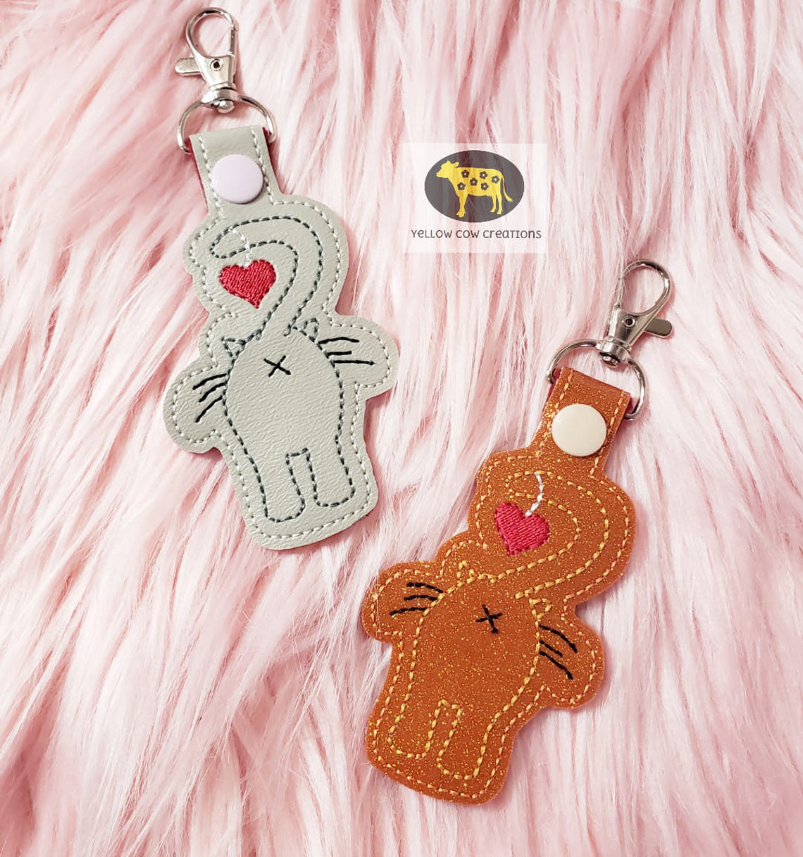 Cat Butt Heart Snap Tab Embroidery Design DIGITAL DOWNLOAD - Etsy