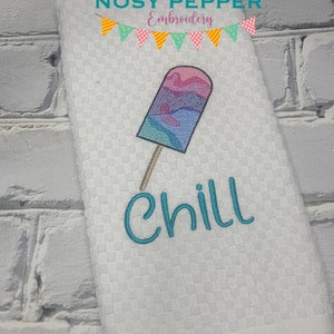 Chill Embroidery Design 4 Sizes Included and Includes Applique and ...