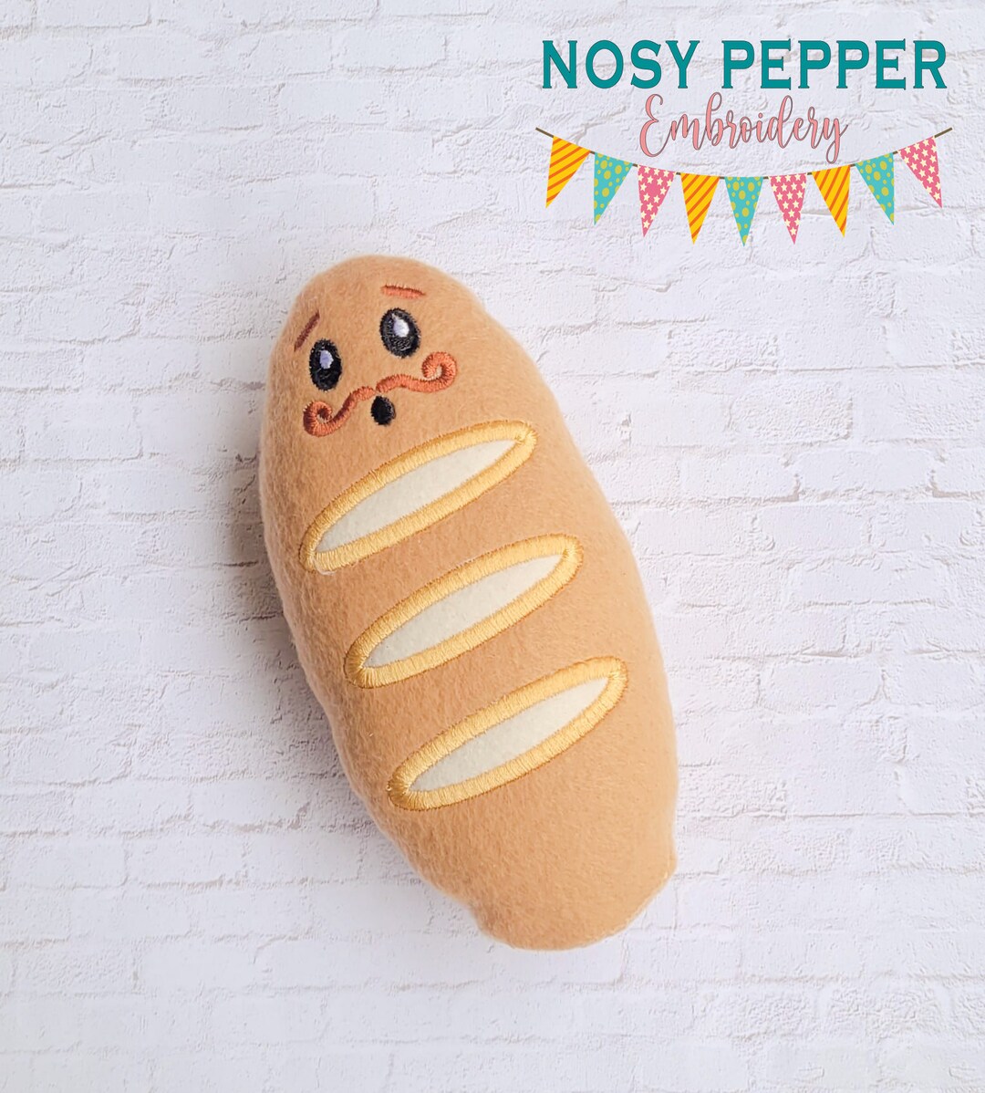 French Bread Stuffie (5 Sizes Included) Machine Embroidery Design ...