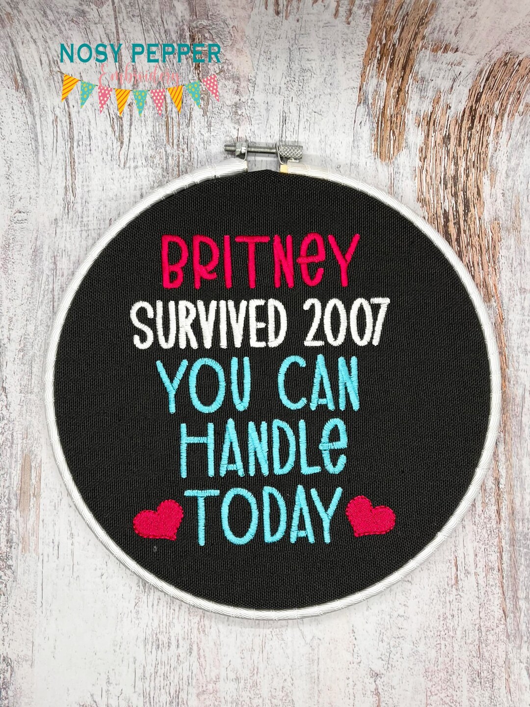 Britney Survived Embroidery Design (4 Sizes Included) DIGITAL DOWNLOAD ...