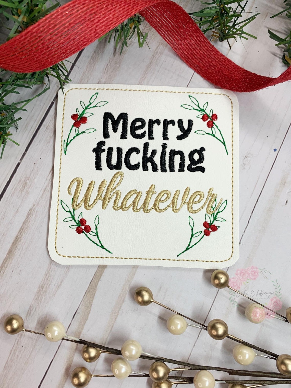 Snarky Christmas Coaster Set of 4 Embroidery Designs DIGITAL DOWNLOAD ...
