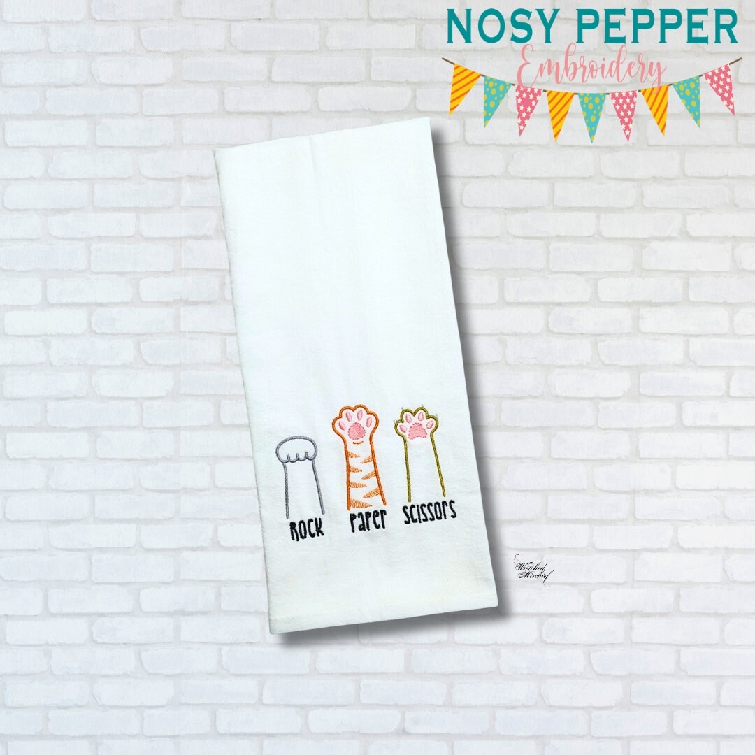 Rock Paper Scissors Embroidery Design (5 Sizes Included) DIGITAL ...