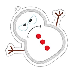 Grumpy Snowman Ornament Applique Machine Embroidery Design DIGITAL ...