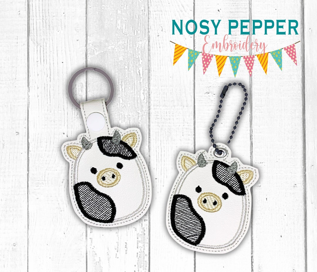 Cow Snap Tab Embroidery File, Eyelet Fob (digital Download) - Etsy