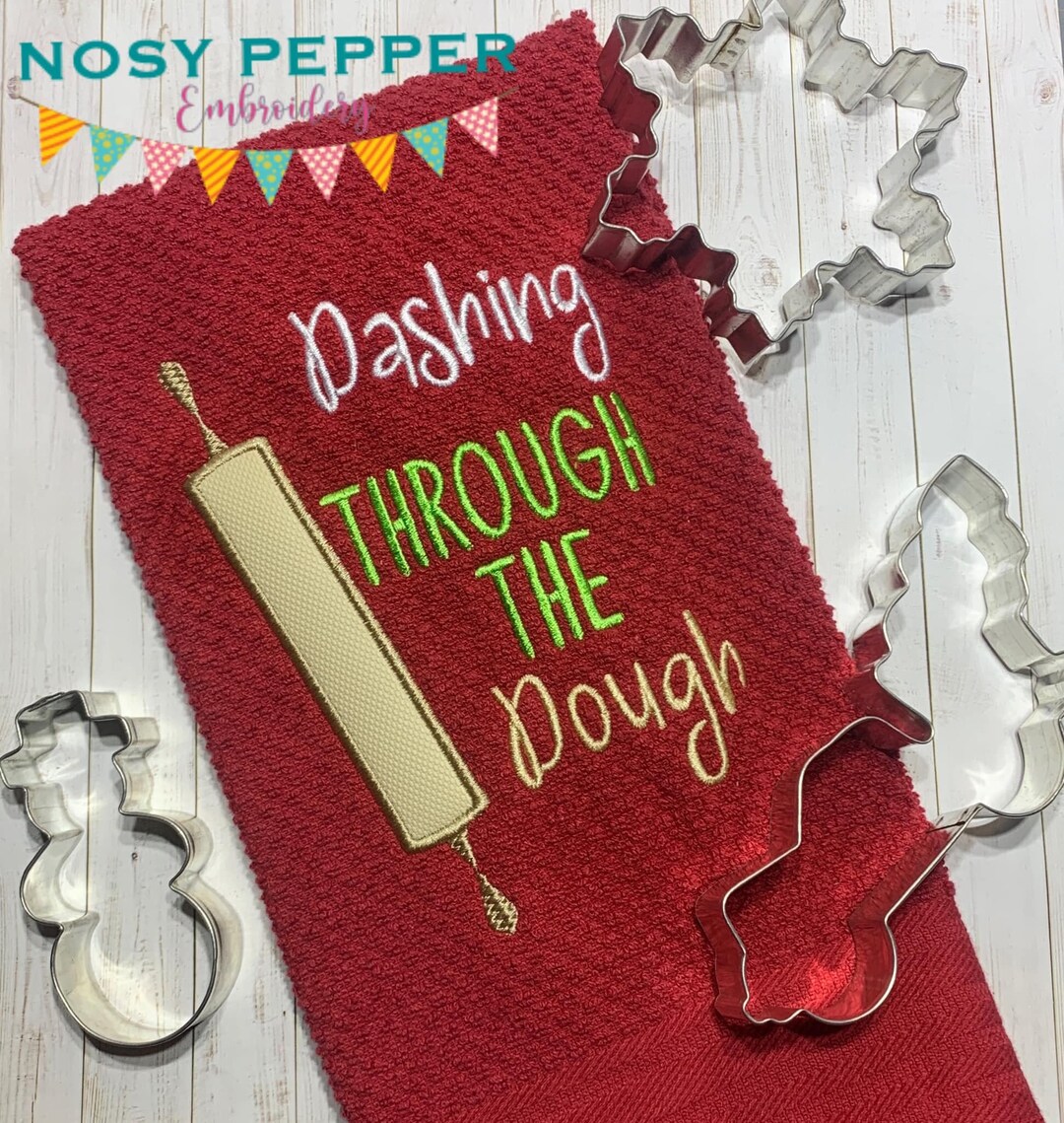 Dashing Through the Dough Embroidery Design (4 Sizes and 2 Versions ...