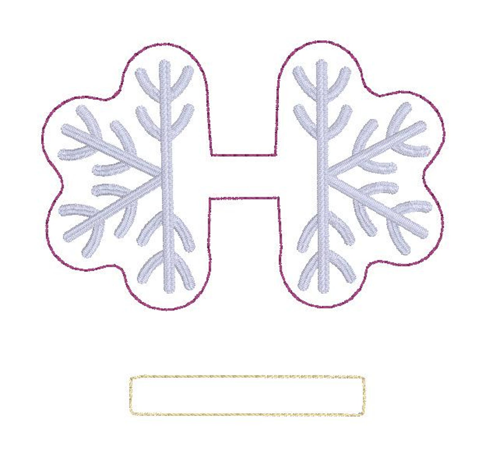 Snowflake ITH Bow (2 Sizes Included) Machine Embroidery Design DIGITAL ...