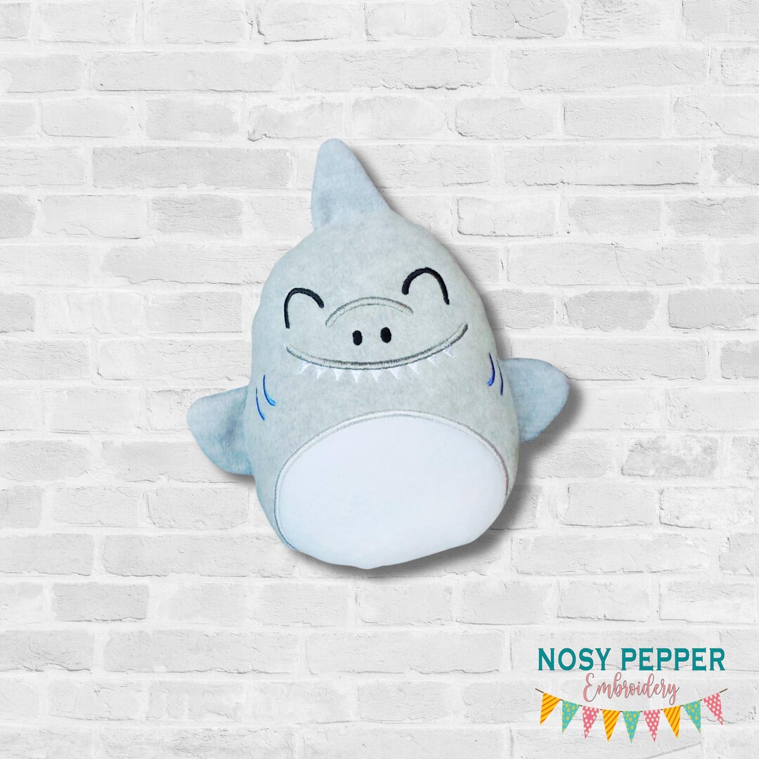 Shark Stuffie (5 Sizes Included) Machine Embroidery Design DIGITAL ...