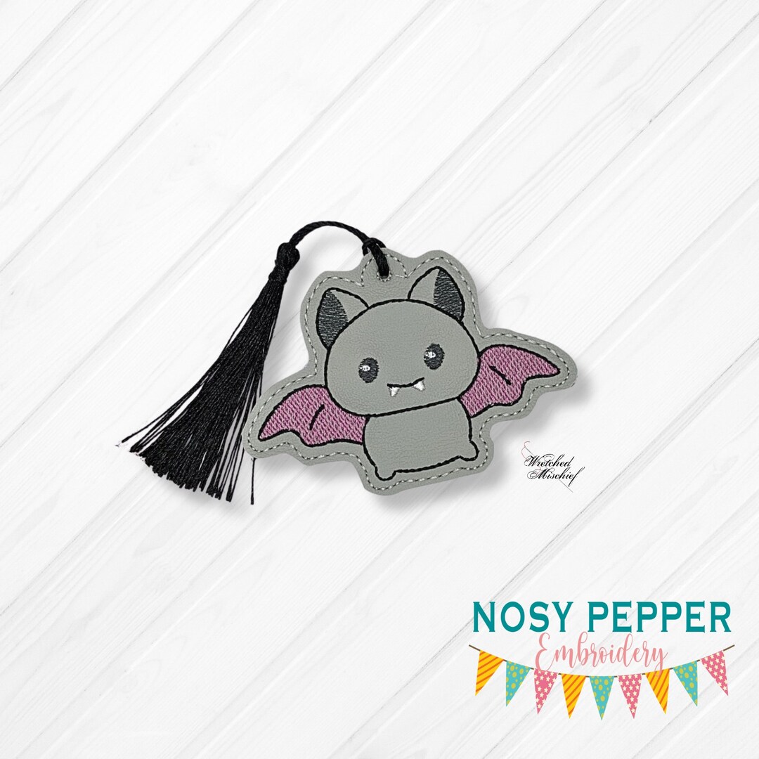 Cute Bat Bookmark Machine Embroidery Design DIGITAL DOWNLOAD - Etsy