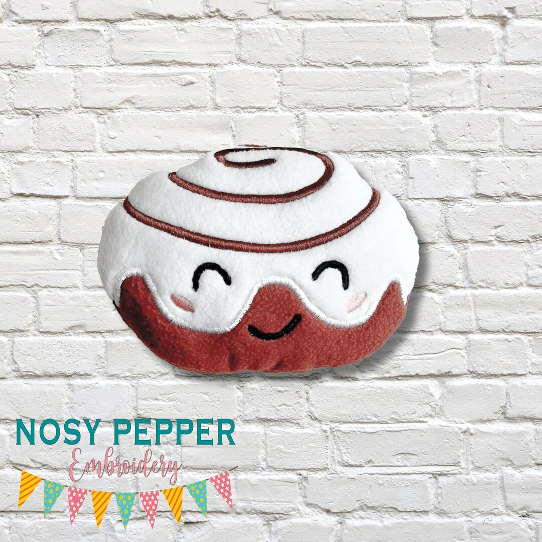 Cinnamon Roll Stuffie (5 Sizes Included) Machine Embroidery Design ...