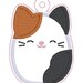 Calico Squishy Snap Tab and Eyelet Fob Machine Embroidery File (single ...